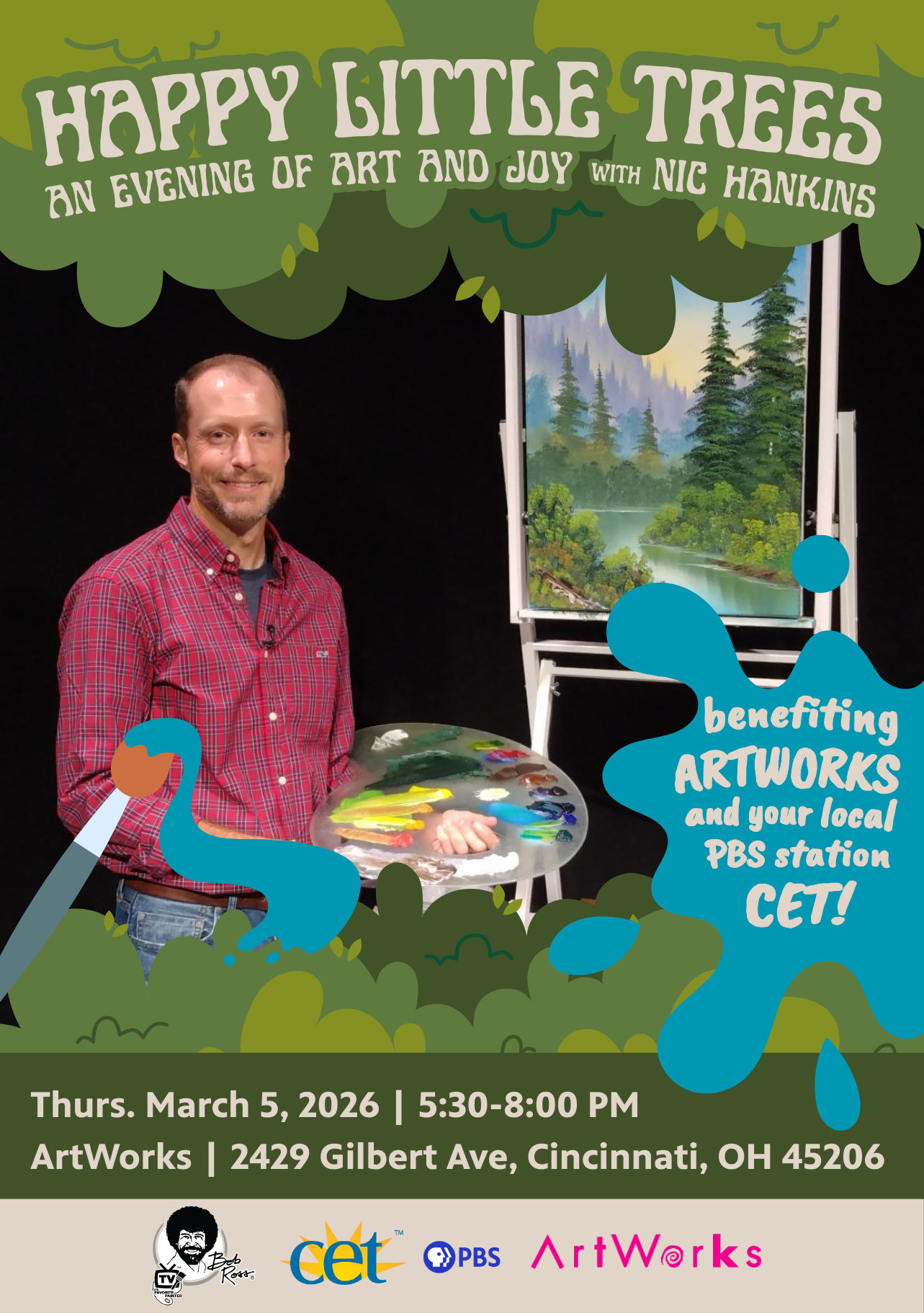 Happy Little Trees: An Evening of Art & Joy with Nic Hankins